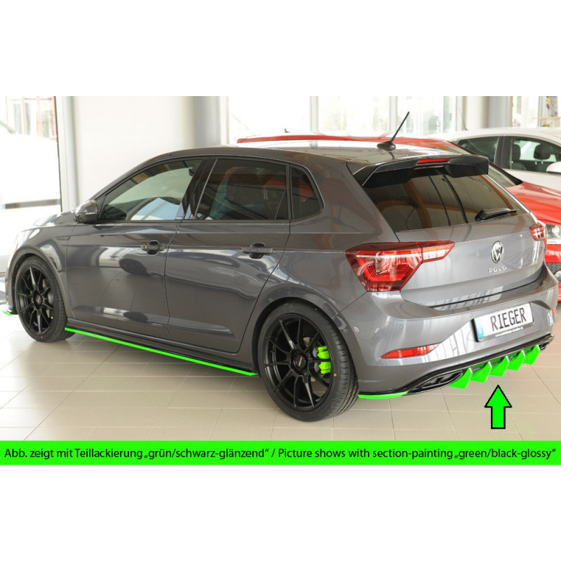 Diffuseur de pare-chocs arrière "Noir" "Rieger Tuning" pour VOLKSWAGEN ...