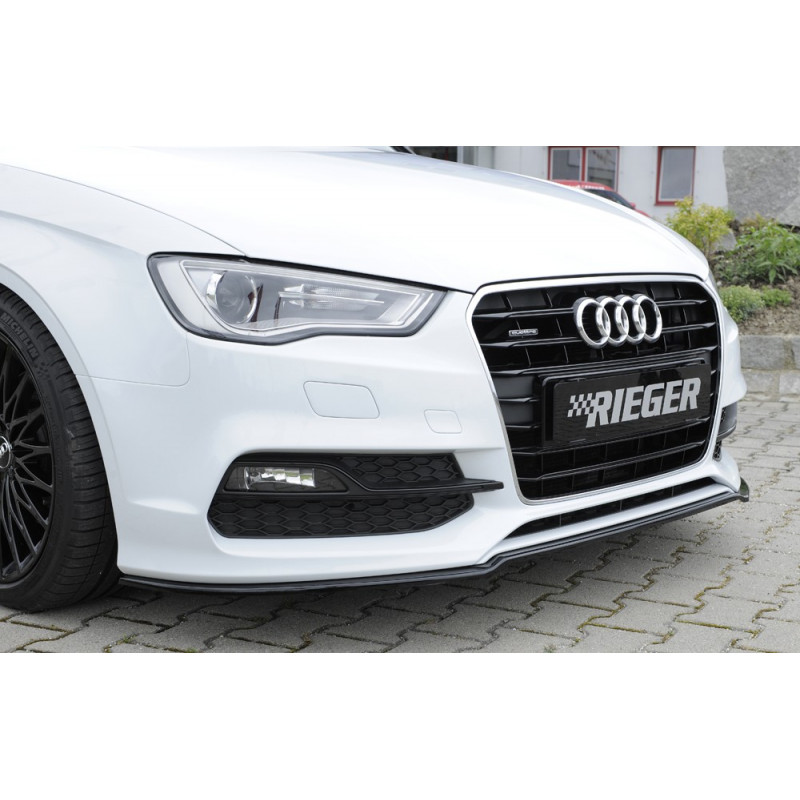 Lame de pare-chocs avant "noir brillant" "Rieger Tuning" pour AUDI S3 (8V)
